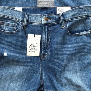 cosmic blue love | Jeans | New Cosmic Blue Love Cropped Distressed ...